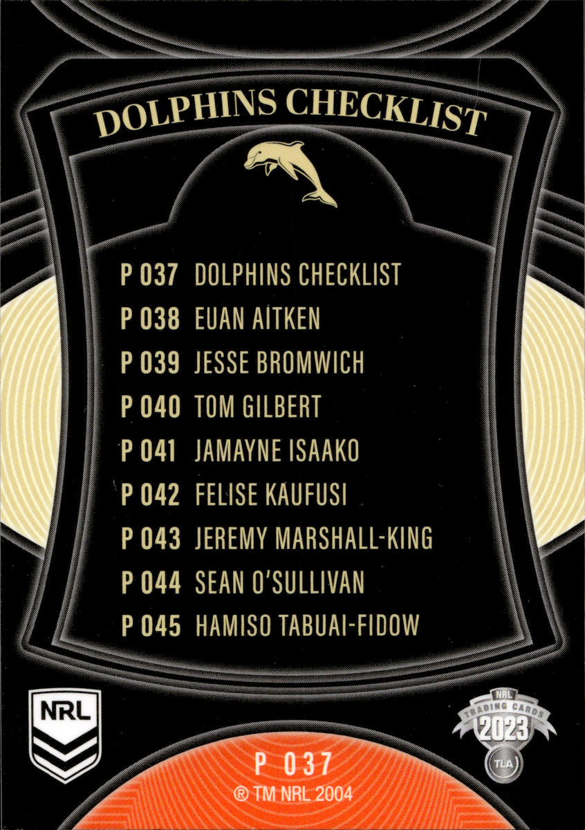 2023 NRL Elite Silver Special - P037 - Dolphins Checklist - Dolphins – Dave and Jazzy's Collectables