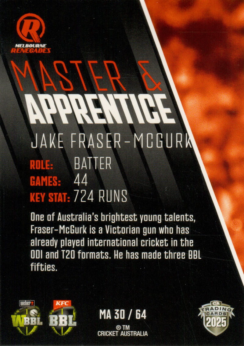 2025-26 Cricket Traders - Master & Apprentice - MA 30 - Jake Fraser-Mc – Dave and Jazzy's ...