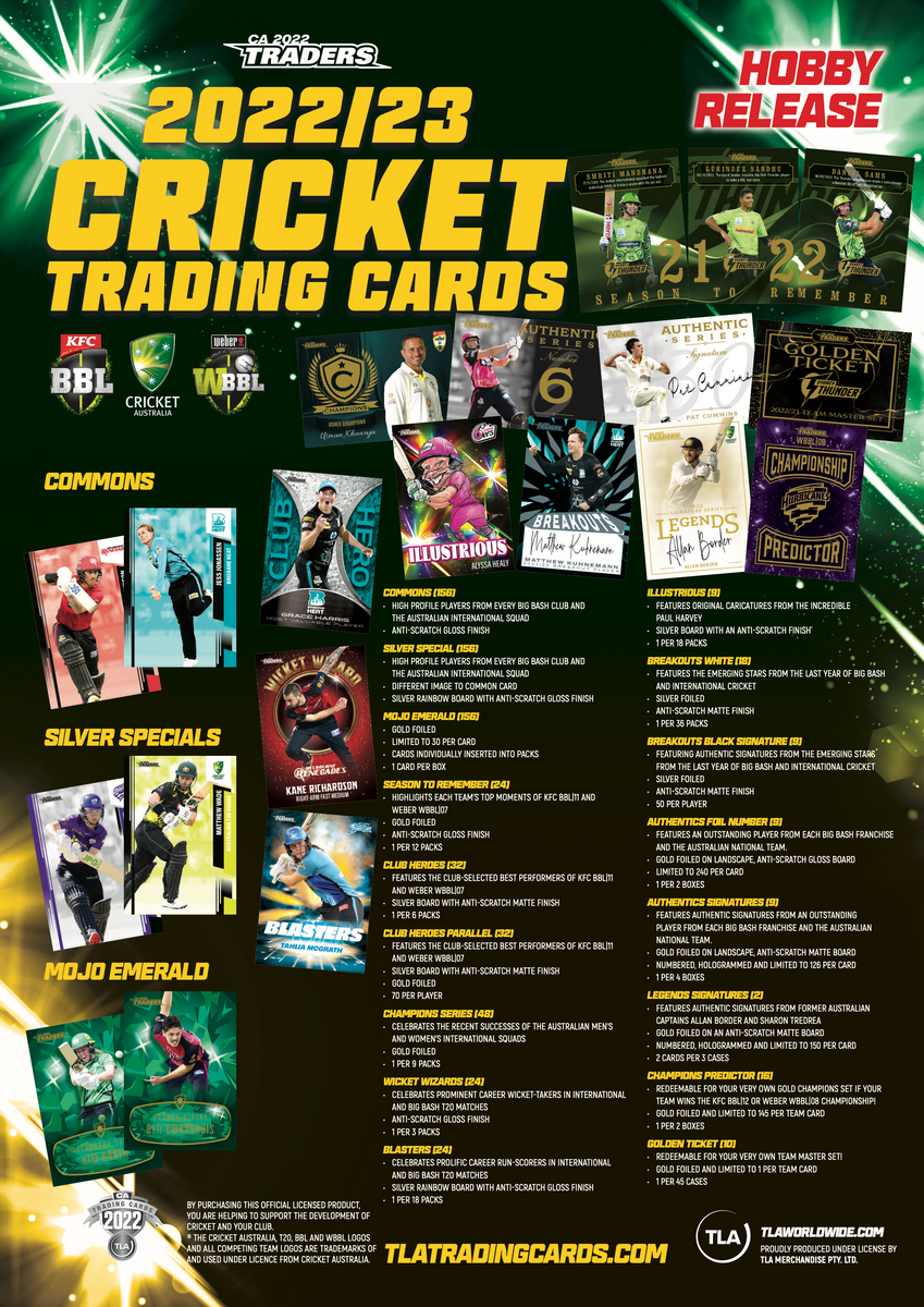 2022-23 Cricket Traders Illustrious - Full Set - ALL 9 Cards – Dave and Jazzy's Collectables