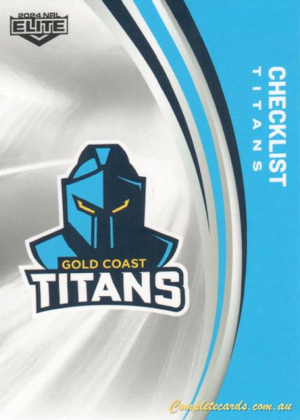 2024 NRL Elite - Common - 046 - Titans Checklist - Gold Coast Titans ...