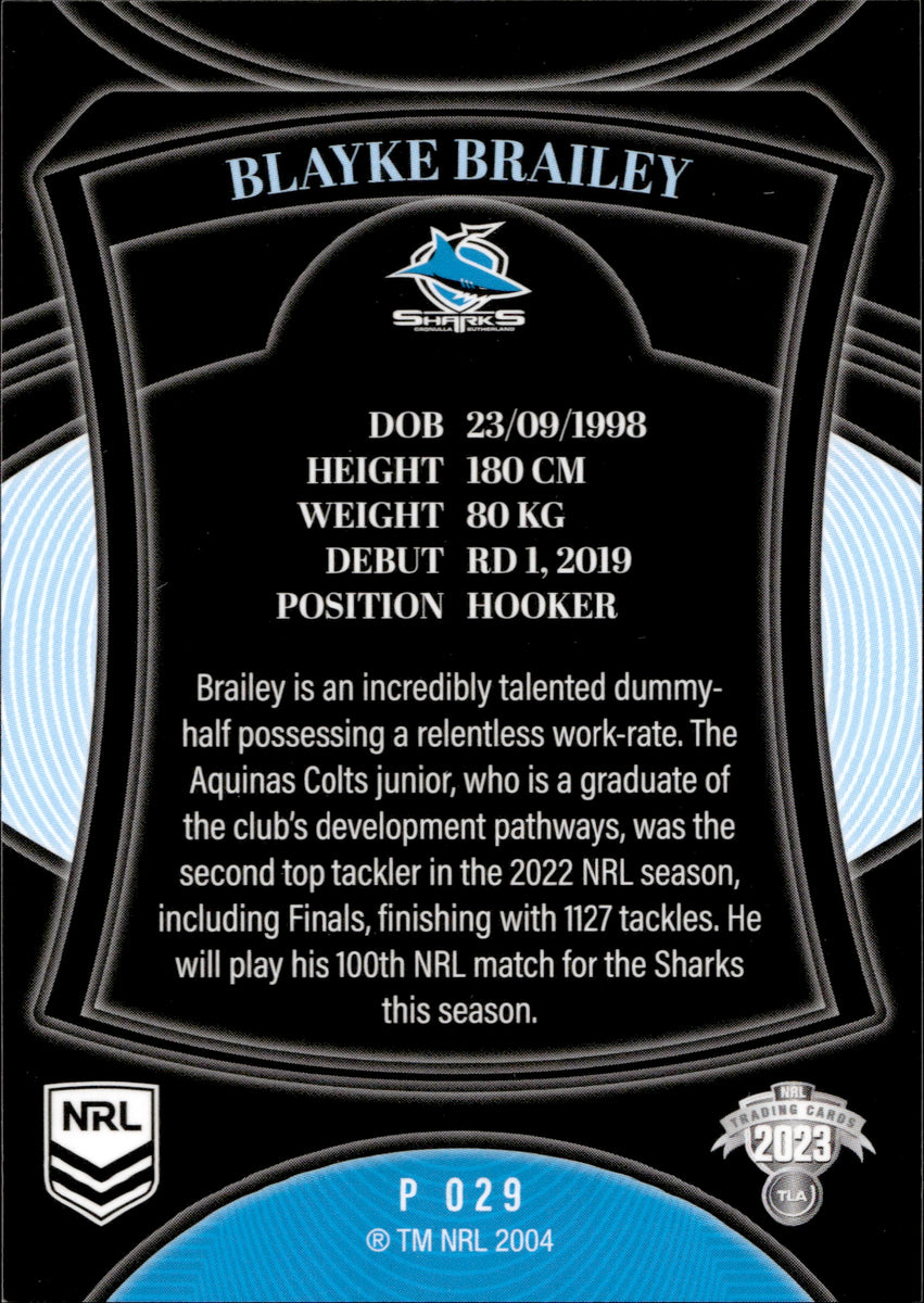 2023 NRL Elite Silver Special - P029 - Blayke Brailey - Cronulla-Suthe ...