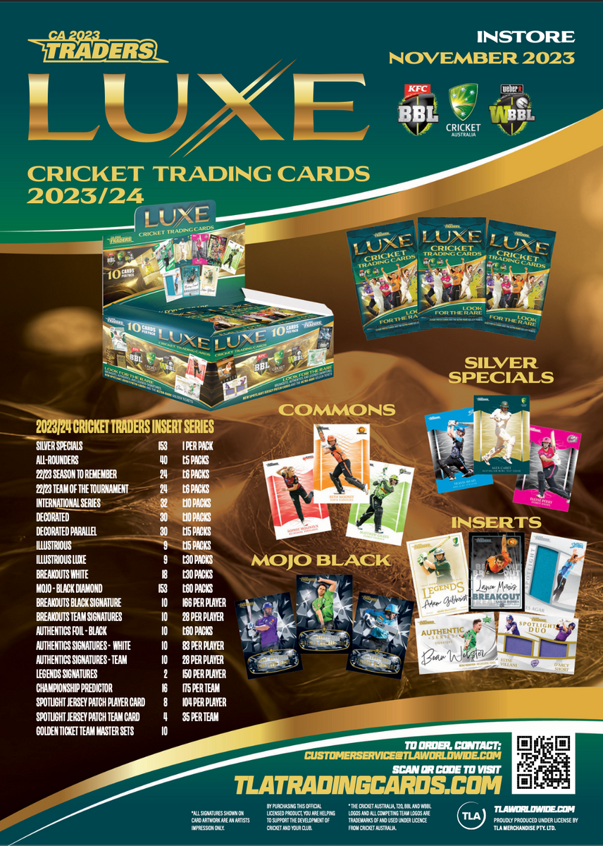 2023-24 Cricket Luxe COMMON SET + ALBUM – Dave and Jazzy's Collectables