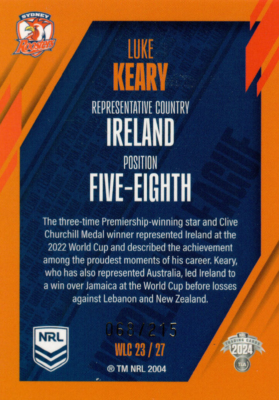2024 NRL Traders - World In League Copper - WLC 23 - Luke Keary - 068 ...