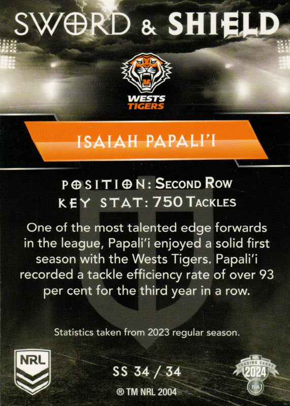 2024 NRL Traders - Sword & Shield - SS 34 - Isaiah Papali’I - Wests Ti ...