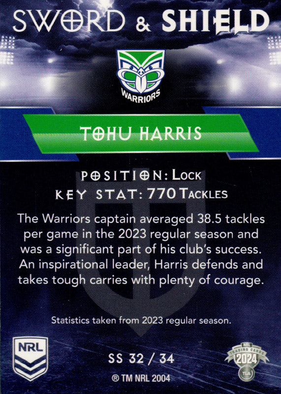 2024 NRL Traders - Sword & Shield - SS 32 - Tohu Harris - New Zealand ...