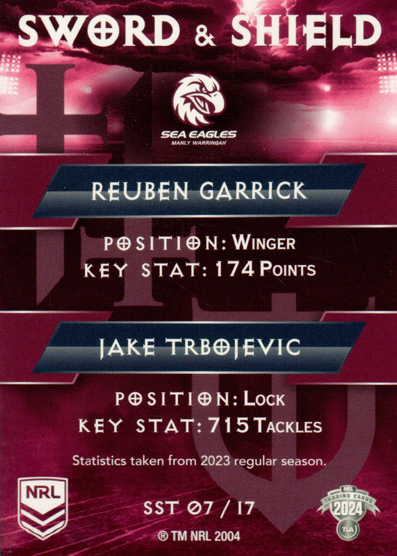 2024 NRL Traders - Sword & Shield Team - SST 07 - Reuben Garrick & Jak ...