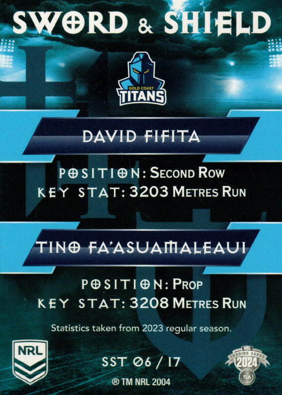 2024 NRL Traders - Sword & Shield Team - SST 06 - David Fifita & Tino ...