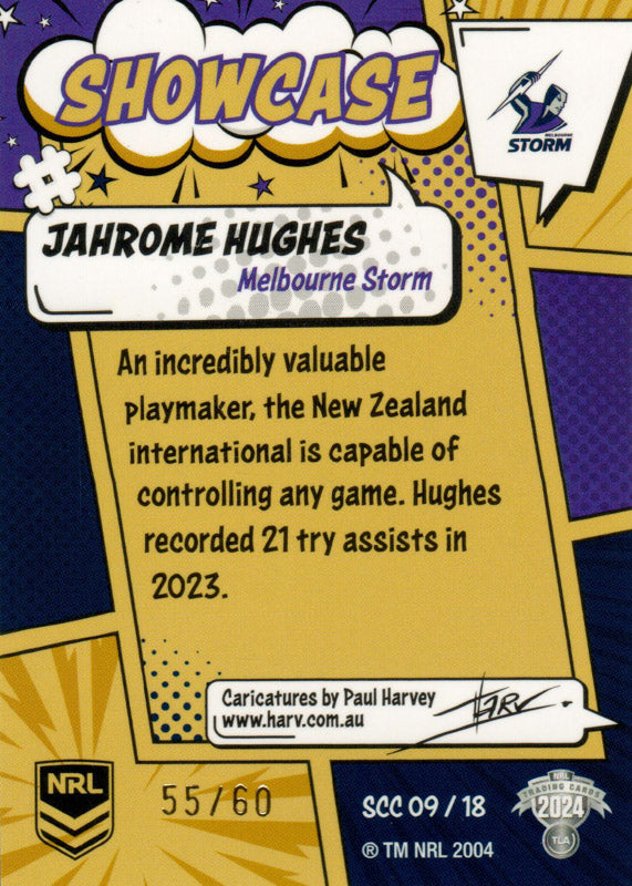 2024 NRL Traders - Showcase Case Card - SCC 09 - Jahrome Hughes - 55/6 ...
