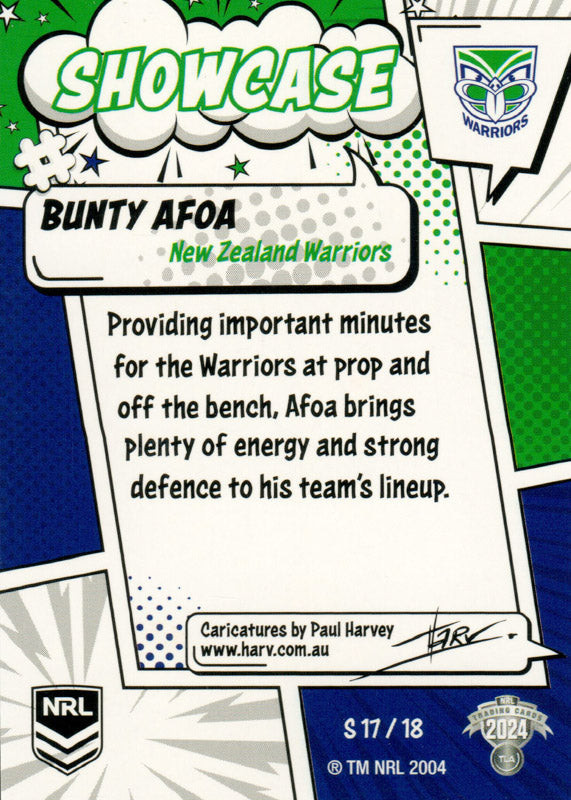 2024 NRL Traders - Showcase - S 17 - Bunty Afoa - New Zealand Warriors ...