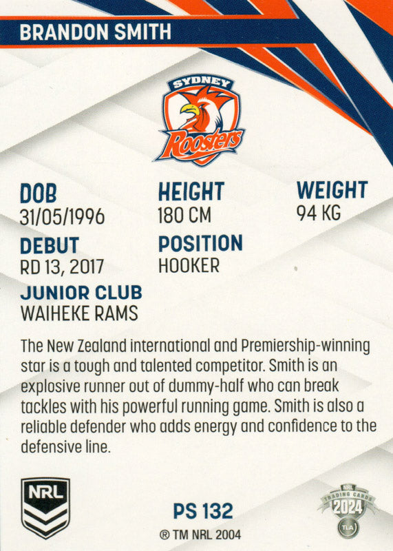 2024 NRL Traders - Pearl Silver - PS 132 - Brandon Smith - Sydney Roos ...