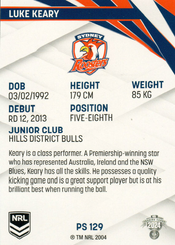 2024 NRL Traders - Pearl Silver - PS 129 - Luke Keary - Sydney Rooster ...