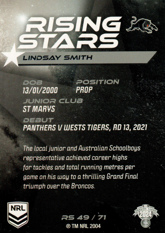 2024 NRL Traders - Rising Stars - RS 49 - Lindsay Smith - Penrith Pant ...