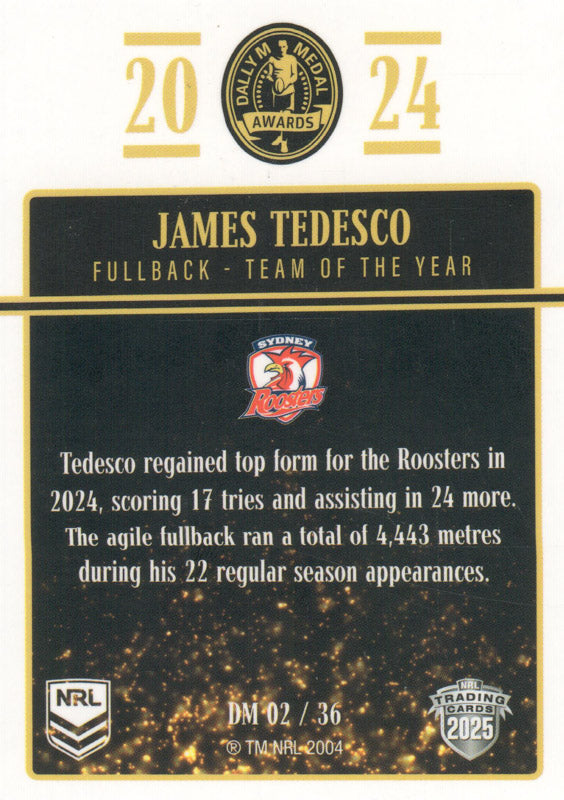 2025 NRL Elite - Dally M Awards - DM 02 - James Tedesco - Sydney Roost ...