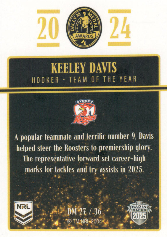 2025 NRL Elite - Dally M Awards - DM 27 - Keeley Davis - Sydney Rooste ...