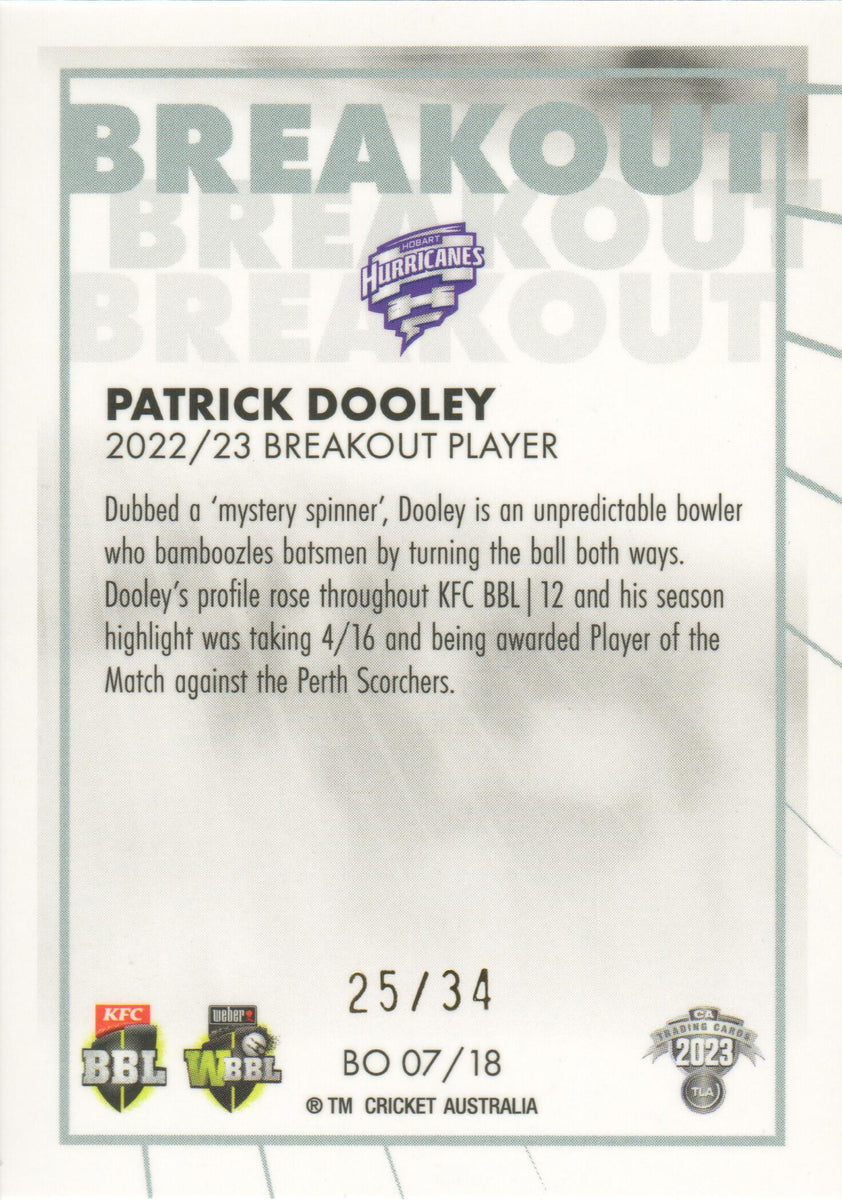 2023-24 Cricket Luxe Breakout PRIORITY - BO 07 - Patrick Dooley - 25/3 ...