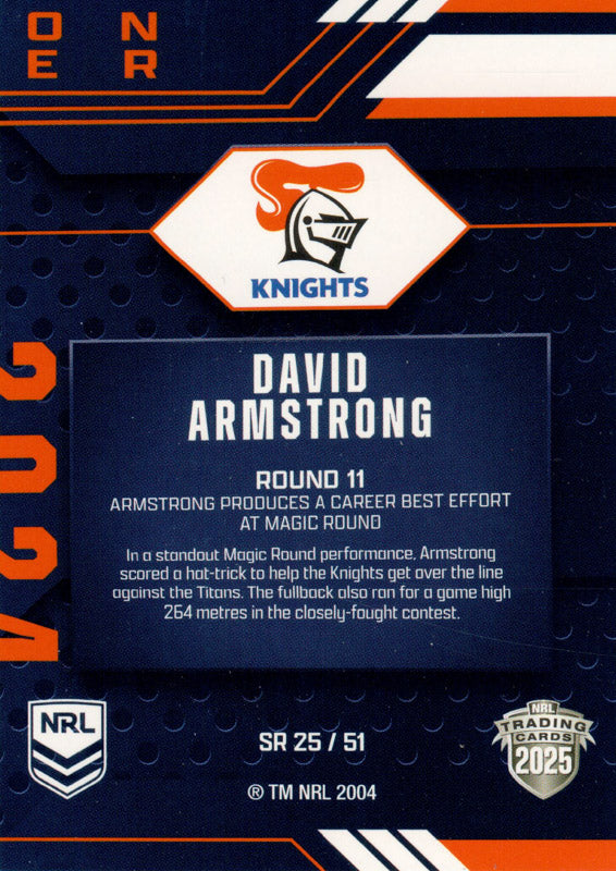 2025 NRL Traders - Season To Remember - SR 25 - David Armstrong - Newc ...