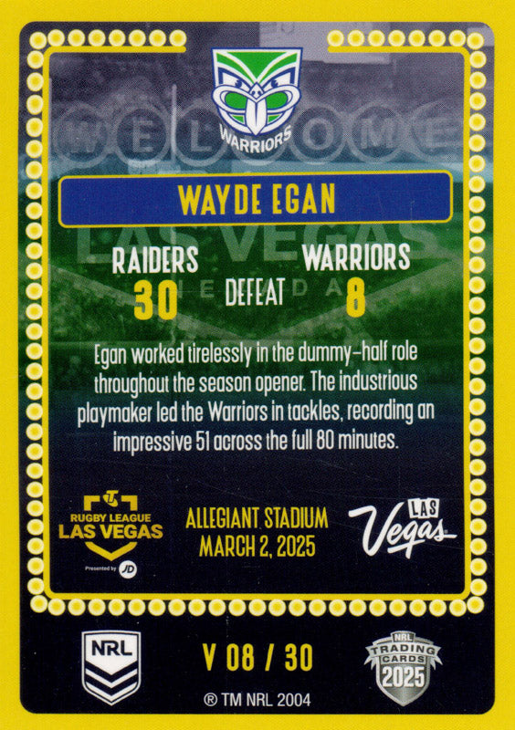 2025 NRL Elite - Las Vegas Round - V 08 - Wayde Egan - Warriors – Dave ...
