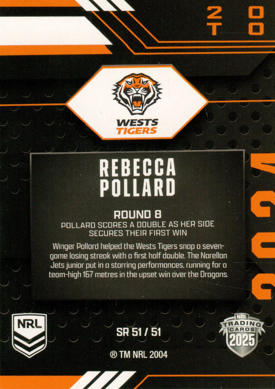2025 NRL Traders - Season To Remember - SR 51 - Rebecca Pollard - West ...