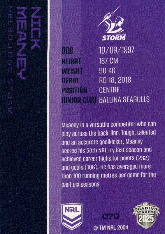 2025 NRL Traders - Common - 070 - Nick Meaney - Melbourne Storm – Dave ...
