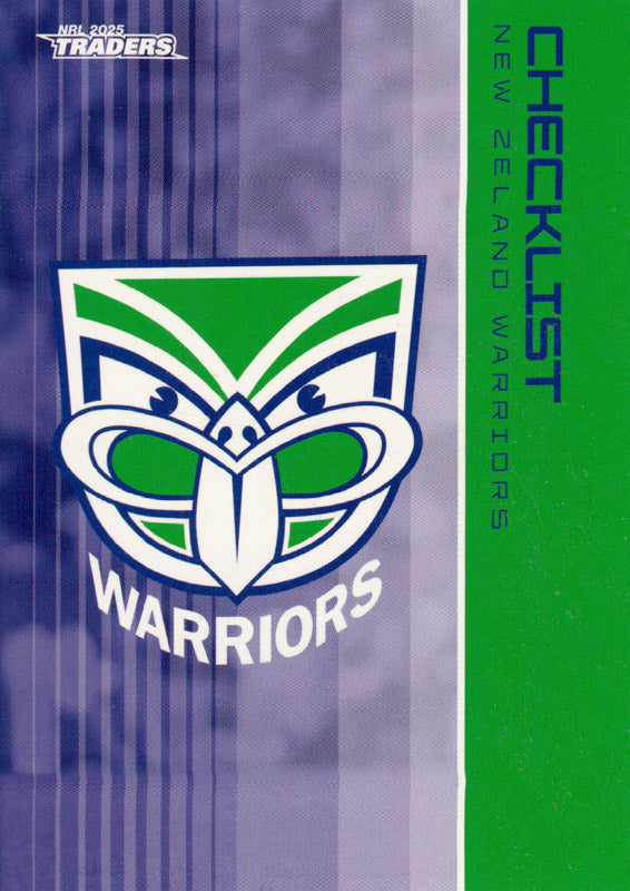 2025 NRL Traders - Common - 136 - Warriors Checklist - New Zealand War ...