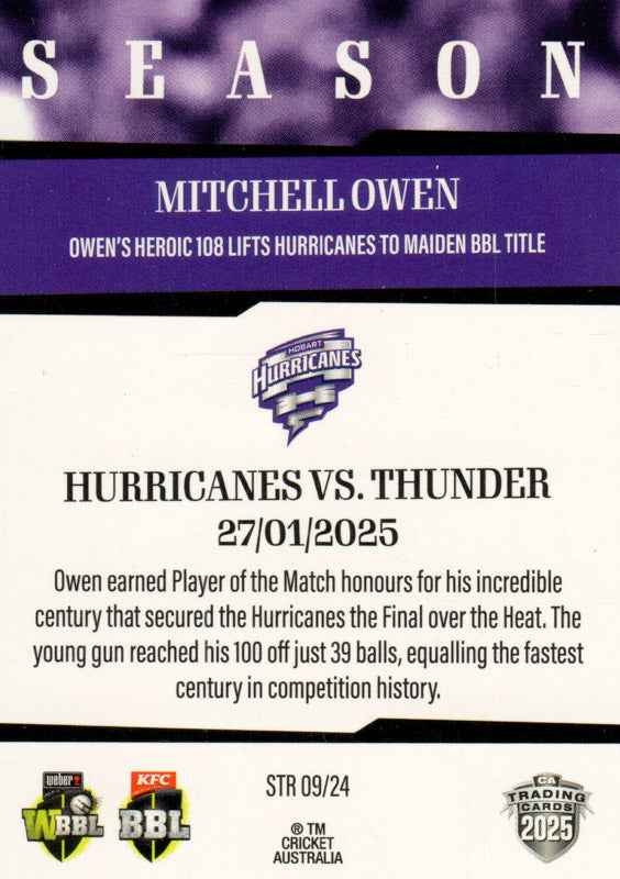 2025-26 Cricket Traders - Season To Remember - STR 09 - Mitchell Owen ...