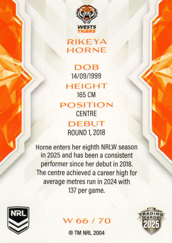2025 NRL Traders - NRL Women - W 66 - Rikeya Horne - Wests Tigers ...