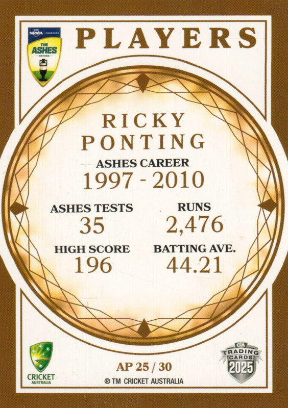 2025-26 Cricket Traders - Ashes Players - AP 25 - Ricky Ponting – Dave ...