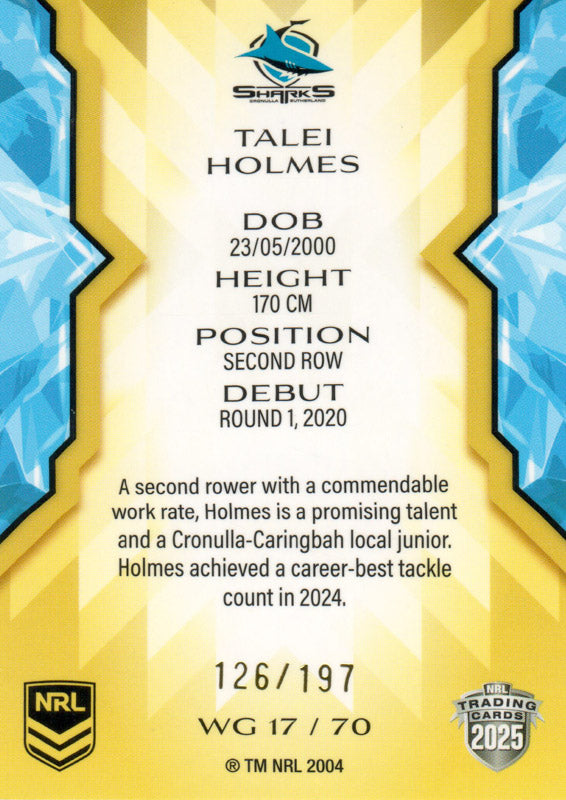 2025 NRL Traders - NRL Women Gold - WG 17 - Talei Holmes - 126/197 ...