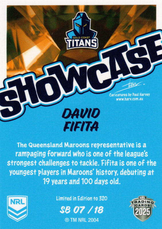 2025 NRL Traders - Showcase Bronze - SB 07 - David Fifita - Gold Coast ...