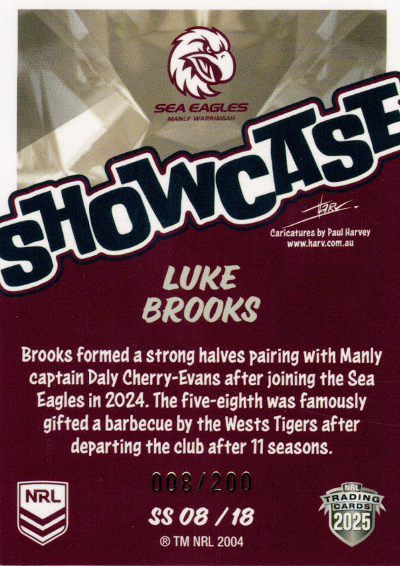 2025 NRL Traders - Showcase Silver - SS 08 - Luke Brooks - 008/200 ...
