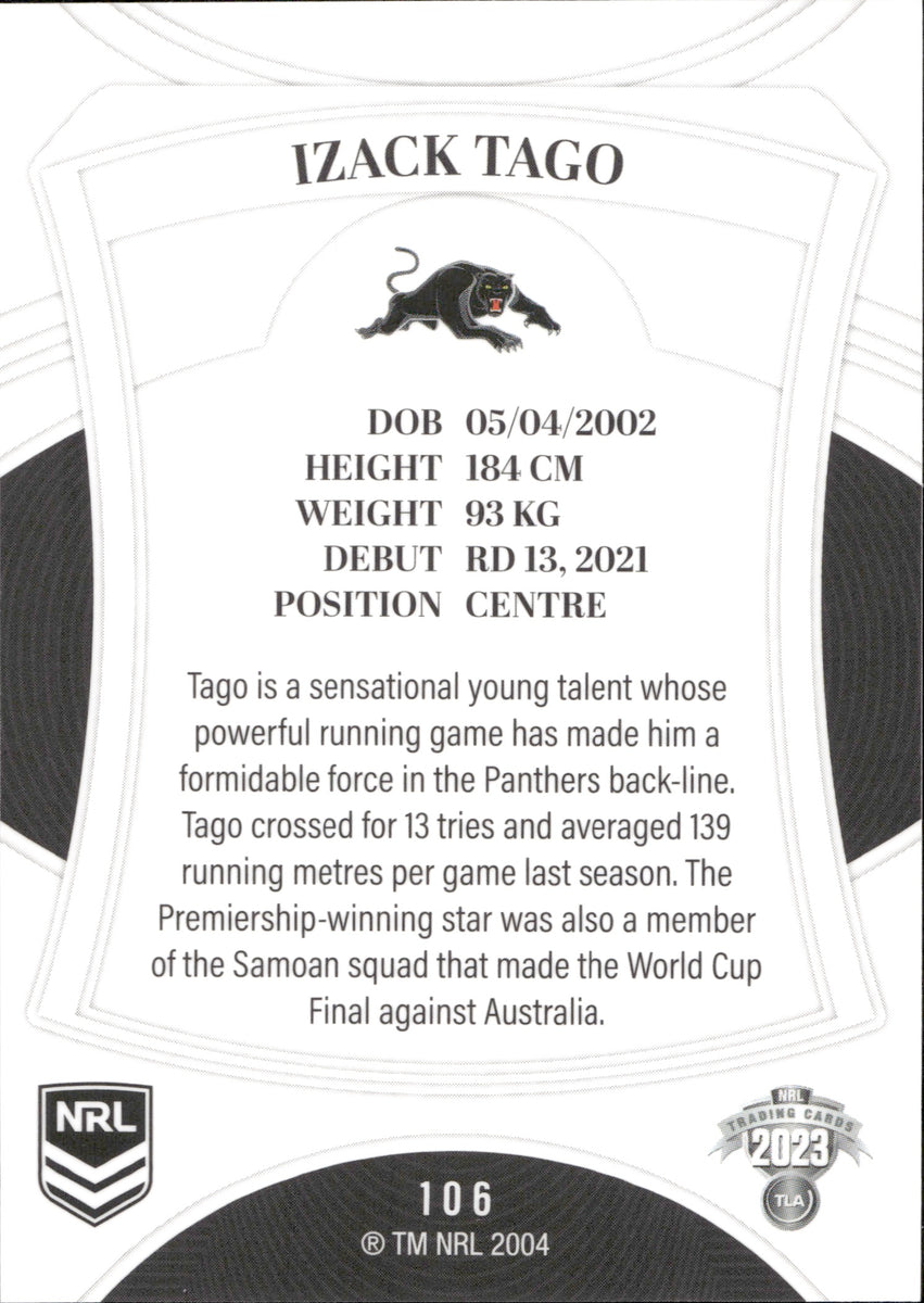 2023 NRL Elite Common Card - 106 - Izack Tago - Penrith Panthers – Dave ...