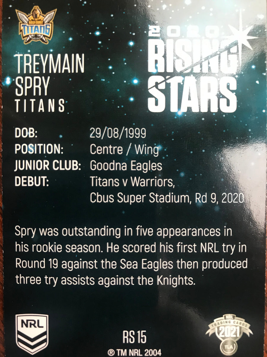 TREYMAIN SPRY - Rising Stars - RS 15 – Dave and Jazzy's Collectables