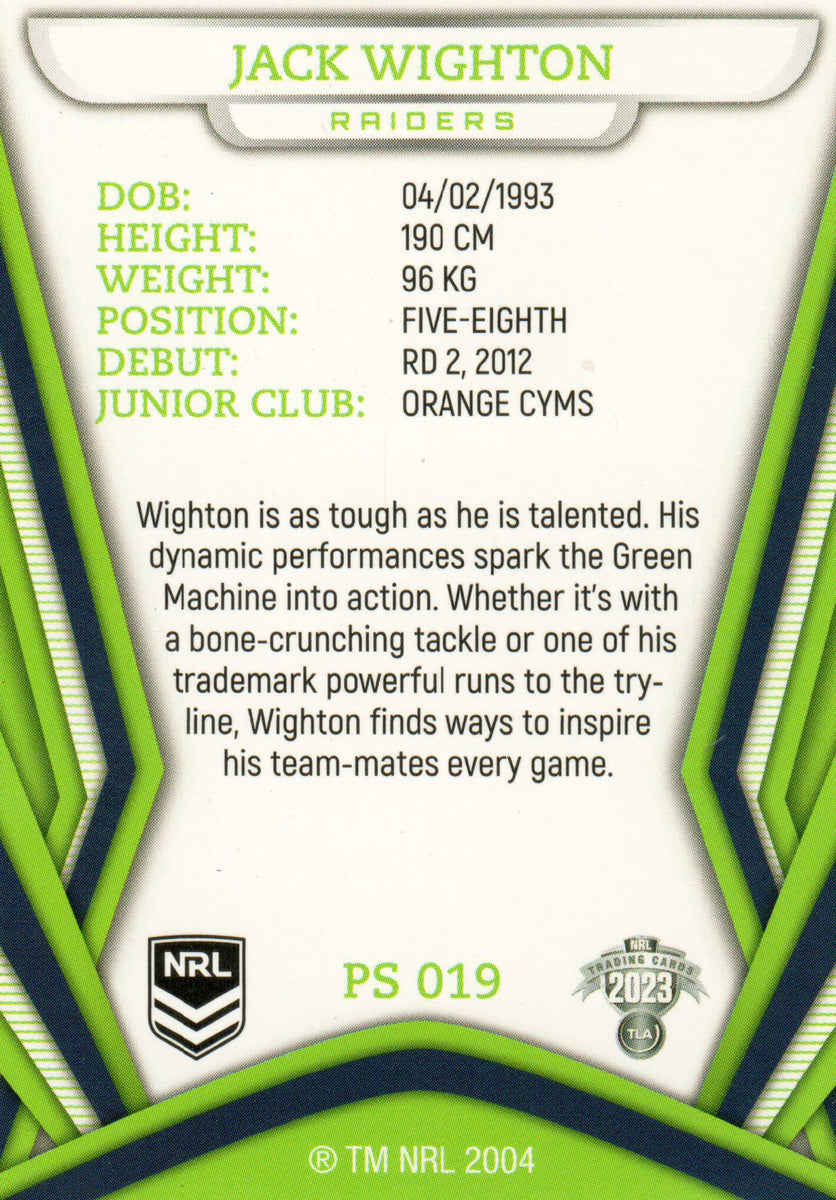 2023 NRL Titanium Pearl Silver - P019 - Jack Wighton - Canberra Raider ...