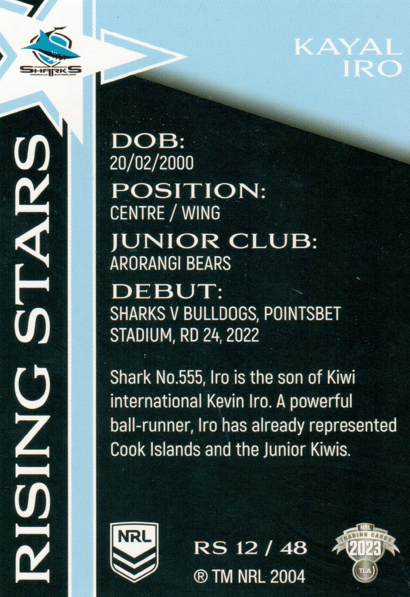 2023 NRL Titanium Rising Stars - RS 12 - Kayal Iro - Cronulla-Sutherla ...