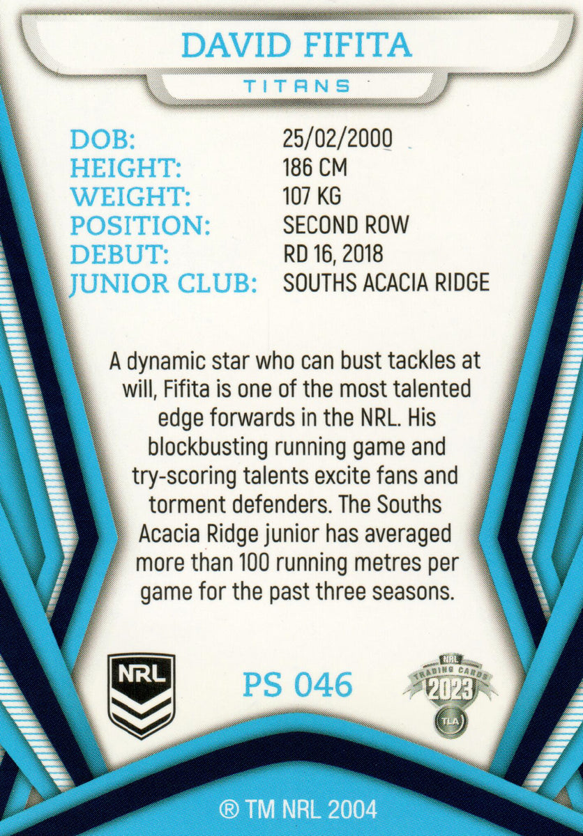 2023 NRL Titanium Pearl Silver - P046 - David Fifita - Gold Coast Tita ...