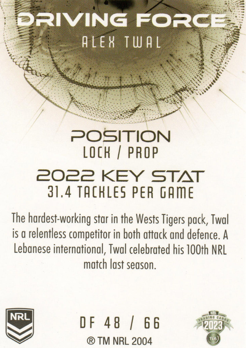 2023 NRL Titanium Driving Force - Alex Twal - DF 48 - Wests Tigers ...