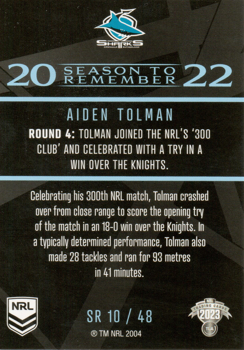 2023 NRL Titanium Season To Remember - STR 10 - Aiden Tolman - Cronull ...