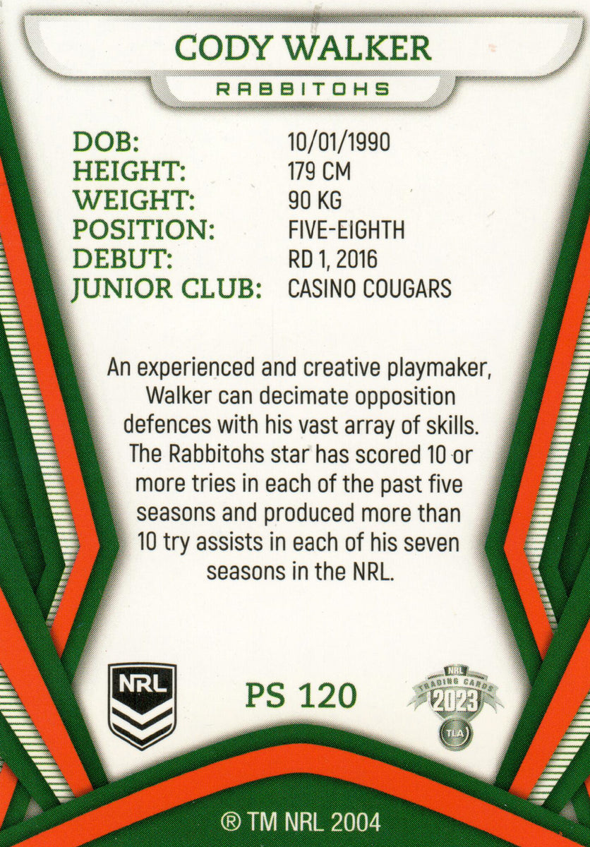 2023 NRL Titanium Pearl Silver - P120 - Cody Walker - South Sydney Rab ...