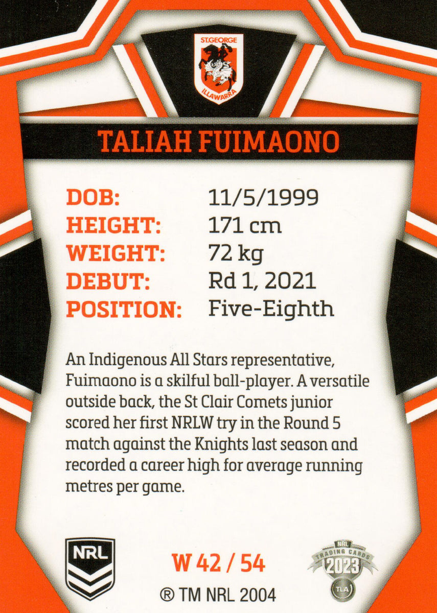 2023 NRL Titanium NRL Womens - W 42 - Taliah Fuimaono - St. George-Ill ...