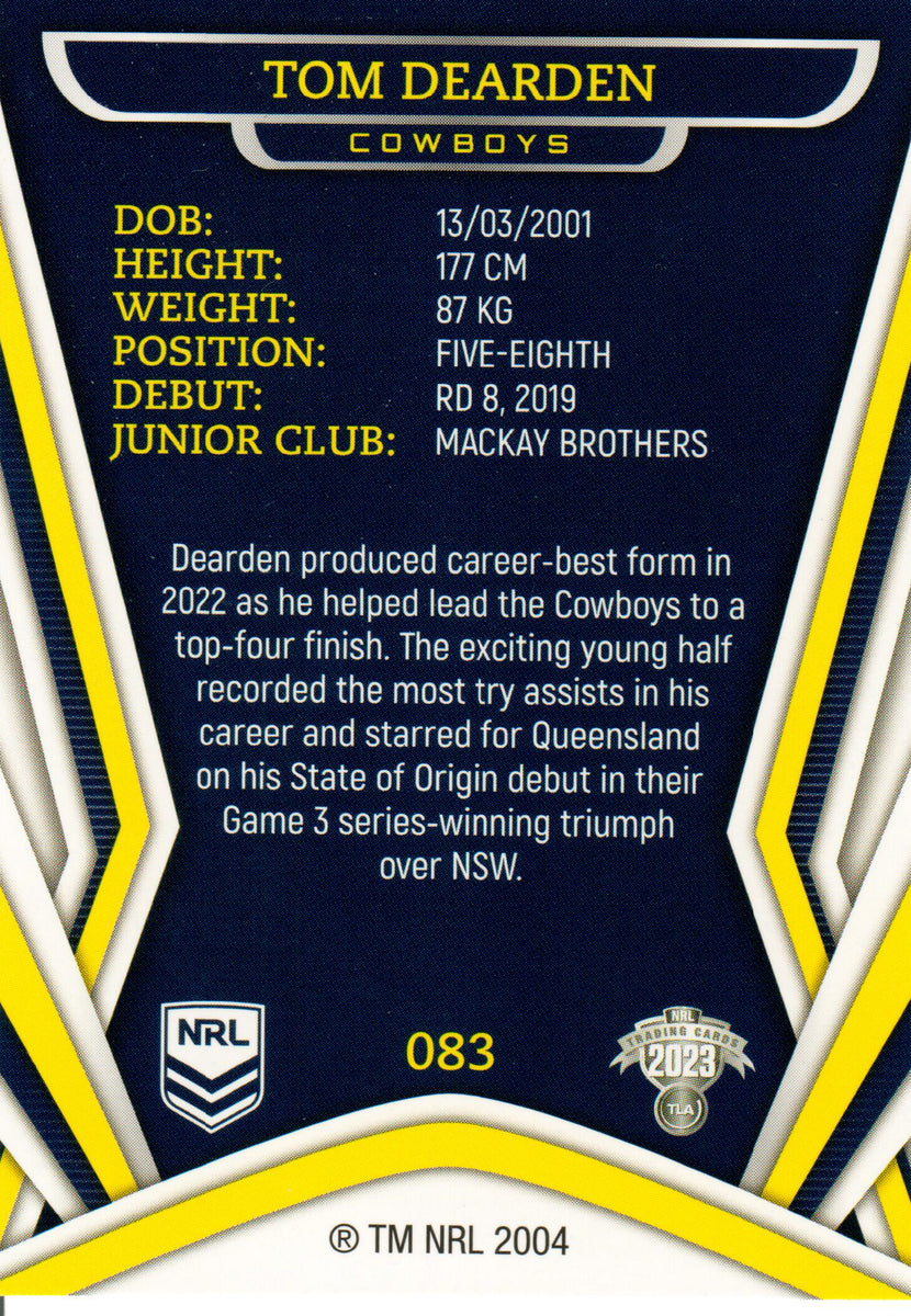 2023 NRL Titanium Common Card - 083 - Tom Dearden - North Queensland C ...