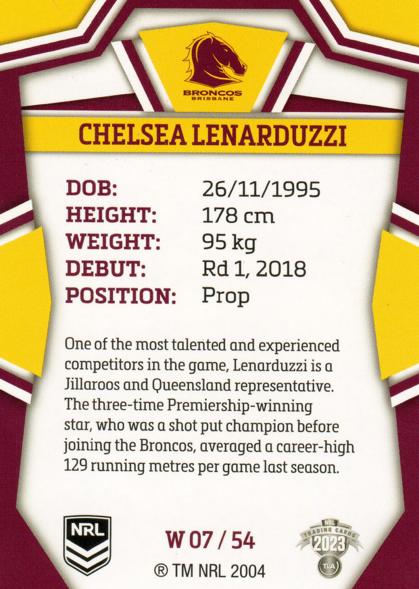 2023 NRL Titanium NRL Womens - W 07 - Chelsea Lenarduzzi - Brisbane Br ...