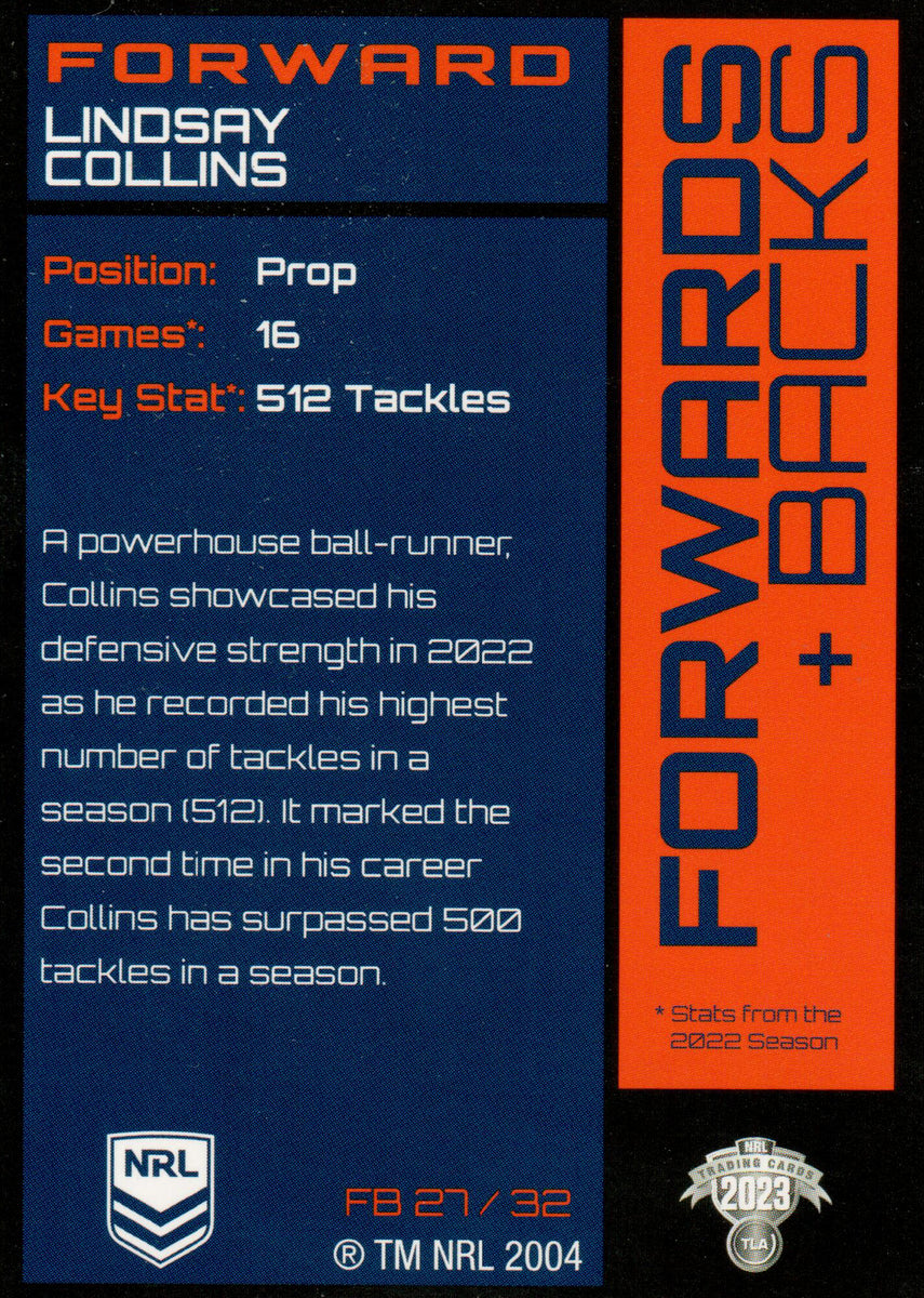 2023 NRL Titanium Forwards & Backs - FB 27 - Lindsay Collins - Sydney ...