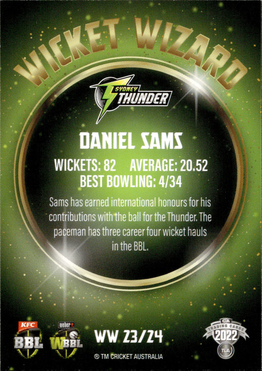2022-23 Cricket Traders Wicket Wizards - WW 23 - Daniel Sams - Sydney ...